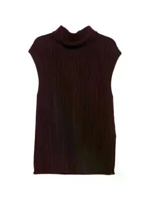 Eric Bompard Ribbed Cashmere Vest - Purple