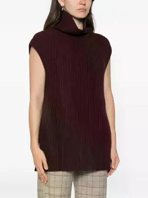 Eric Bompard Ribbed Cashmere Vest - Purple