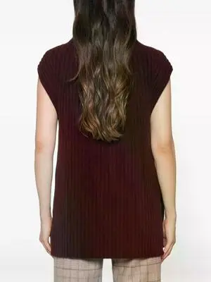 Eric Bompard Ribbed Cashmere Vest - Purple