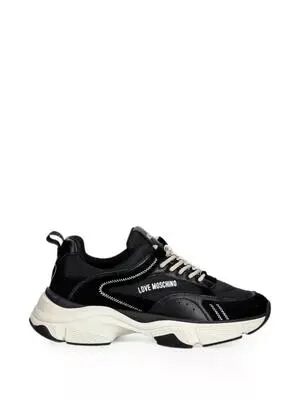 Moschino Logo-print Panelled Sneakers - Black