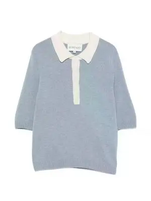 Eric Bompard Cashmere Two-tone Polo Top - Blue