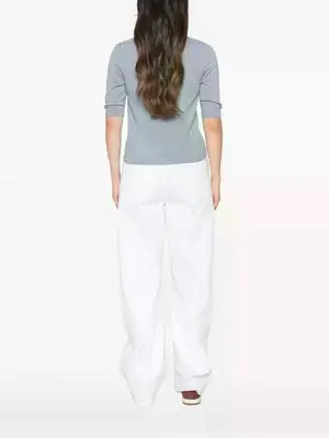 Eric Bompard Cashmere Two-tone Polo Top