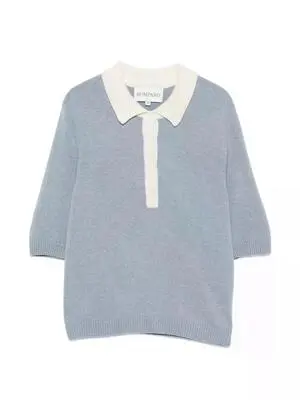 Eric Bompard Cashmere Two-tone Polo Top