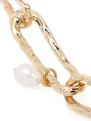 TWINSET Pearl-embellished Hammered Necklace