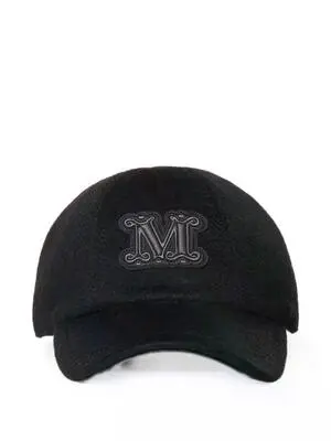 Max Mara Logo-patch Cashmere Baseball Cap - Black