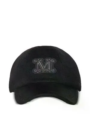 Max Mara Logo-patch Cashmere Baseball Cap - Black