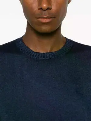 FAY Crew Neck Long Sleeve Wool Sweater - Blue