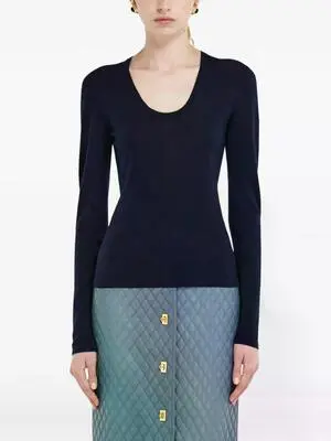 FERRAGAMO Lightweight Wool Top - Blue