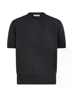 FERRAGAMO Gancini Detail Knit Top - Grey