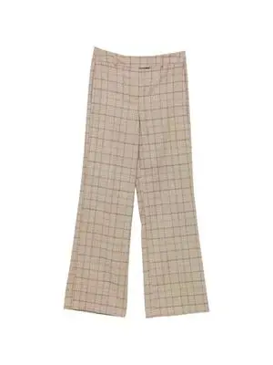 Maison123 Layla Check-pattern Wide Leg Trousers - Neutrals