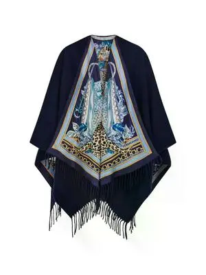 FERRAGAMO Feline-print Reversible Cape