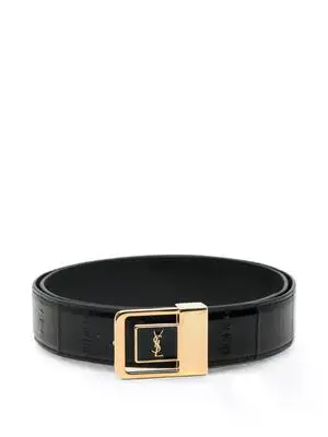 Saint Laurent Logo-plaque Belt - Black