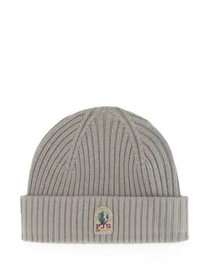 PARAJUMPERS Logo-patch Ribbed Beanie Hat - Grey