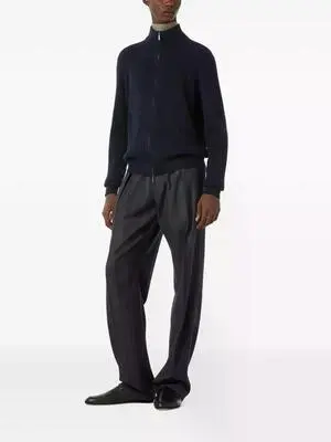 Loro Piana Ribbed-knit Zip-up Cashmere Cardigan