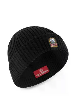 PARAJUMPERS Logo-patch Ribbed-knit Beanie Hat