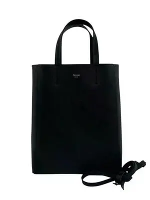 Celine 2019 Small Grained Calfskin Vertical Cabas Satchel - Black