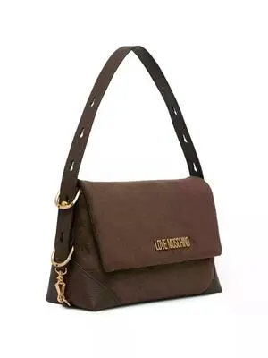 Moschino Logo-plaque Faux-suede Tote Bag - Brown