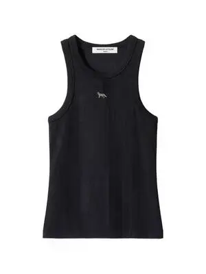 Maison Kitsuné Baby Fox Ribbed Tank Top - Black