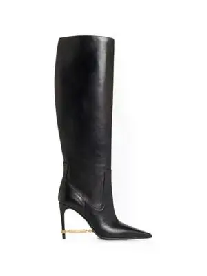 Dsquared2 Metal Bar Heeled Boots - Black