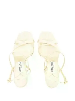 JIMMY CHOO Elsy Block-heel 85 Brilliance-fabric Sandals - Gold
