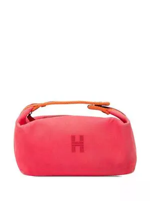 Hermès 2000-2026 Small Toile Bride A Brac Case Vanity Bag - Pink
