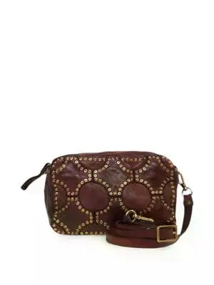CAMPOMAGGI Studded Leather Crossbody Bag - Brown