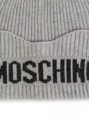 Moschino Logo-intarsia Ribbed Beanie Hat