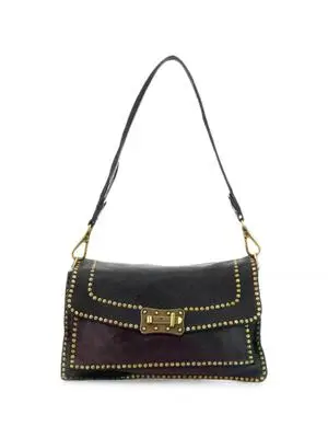 CAMPOMAGGI Agnese Studded Leather Shoulder Bag - Black