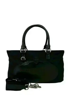 Prada 2010-2026 Tessuto Canapa Logo Satchel - Black