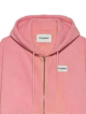 HOPEIUM Logo-patch Zip-up Hoodie - Pink