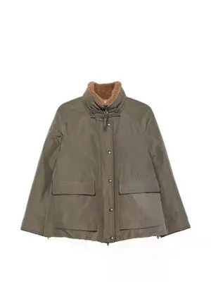 Brunello Cucinelli Shearling-collar Press-stud Jacket - Green