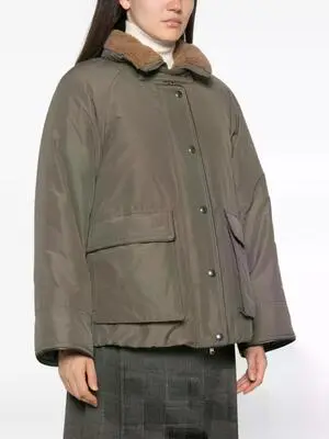 Brunello Cucinelli Shearling-collar Press-stud Jacket