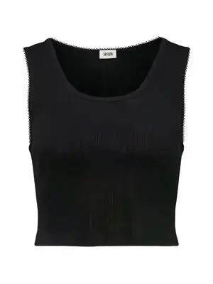 DRYKORN Tiora Ribbed-knit Crop Top - Black