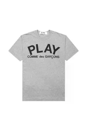 Play Comme Des Garcon Logo-print T-shirt - Grey