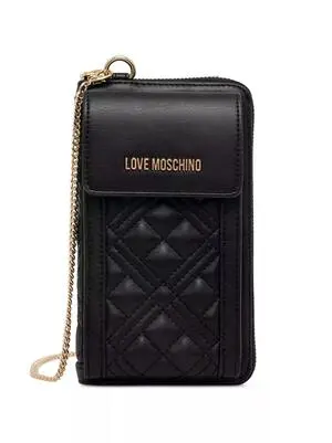 Moschino Quilted Logo-plaque Wallet - Black