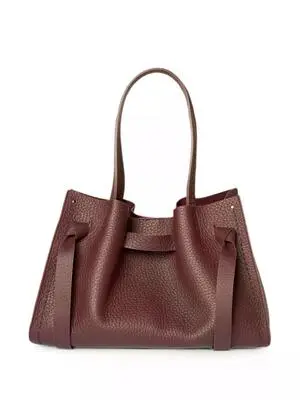VISONA` Vittoria Grained-leather Knotted Tote Bag - Red