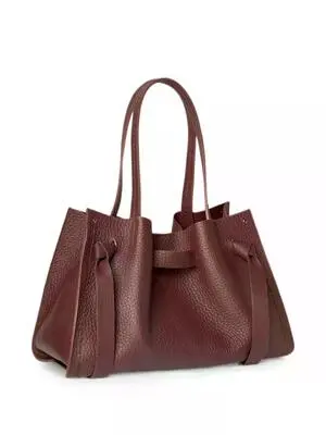VISONA` Vittoria Grained-leather Knotted Tote Bag