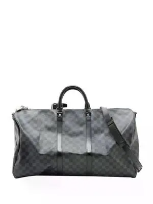 LOUIS VUITTON 2013 Damier Graphite Keepall Bandouliere 55 Travel Bag - Grey