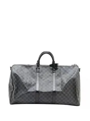 LOUIS VUITTON 2013 Damier Graphite Keepall Bandouliere 55 Travel Bag