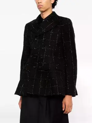 Comme Des Garçons Checked Sequin-embellished Blazer