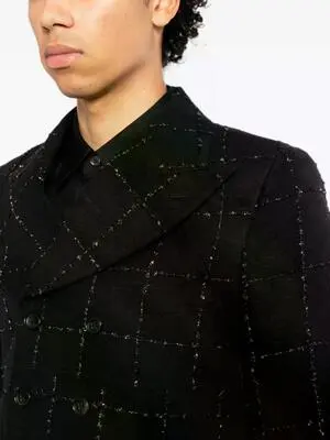 Comme Des Garçons Checked Sequin-embellished Blazer