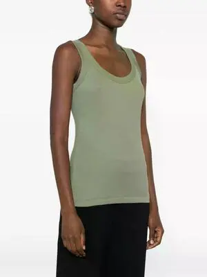 MARCCAIN Scoop Neck Ribbed Tank Top - Green