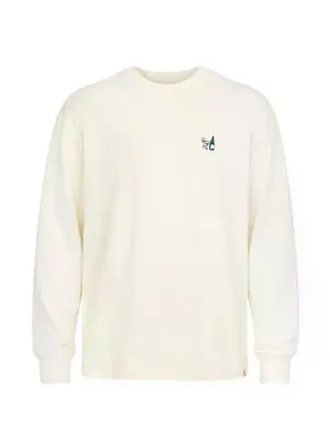 REVOLUTION NOW Embroidered-motif Crew-neck Sweater - Neutrals