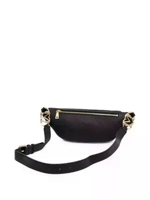 Moschino Logo-plaque Pebbled Belt Bag - Black