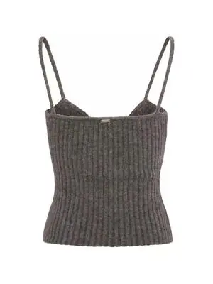 FRACOMINA Floral-appliqués Cable-knit Tank Top
