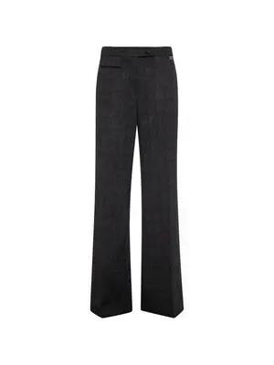 FRACOMINA Price Of Wales Wide-leg Tailored Trousers - Grey