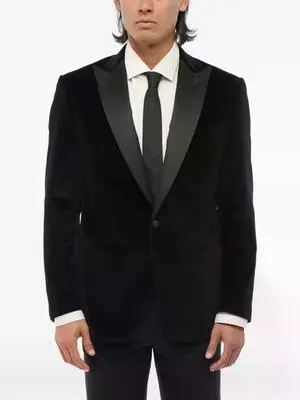 Corneliani Velvet Peak-lapel Blazer - Black