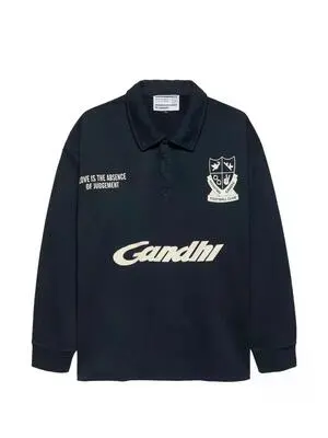 HOPEIUM Logo-print Long-sleeve Polo Shirt