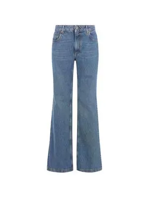 Etro Pegaso-embroidered Flared Jeans - Blue