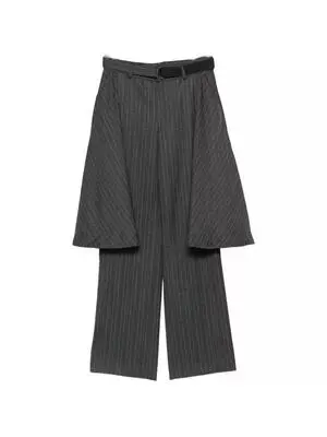 Sacai Pinstripe-pattern Peplum-detail Trousers